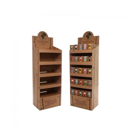 Modern Supermarket Floor Display Display Rack 4 Layers Small Cardboard ...